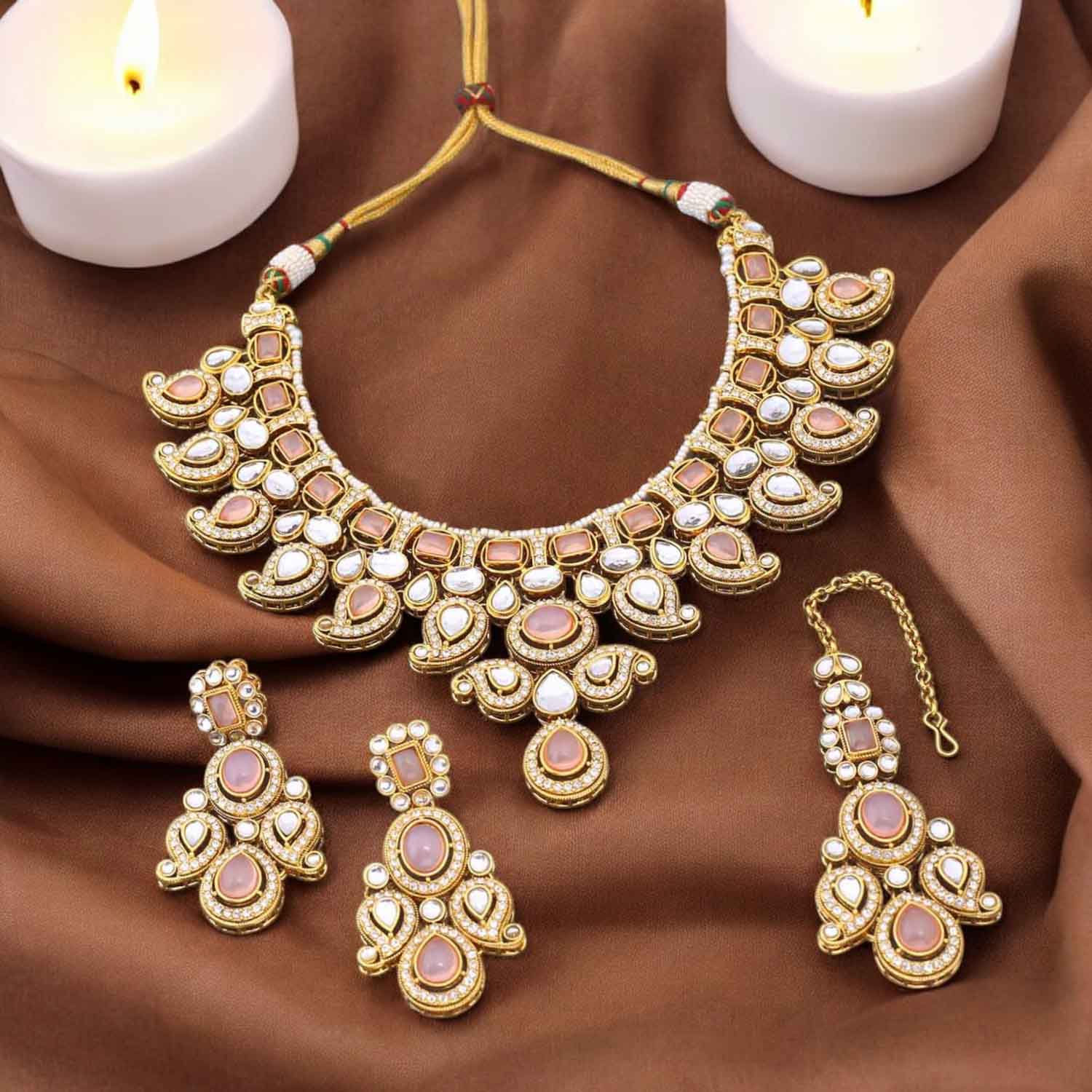 Blush Swaragh Kundan Jewellery Set – Bling Bag