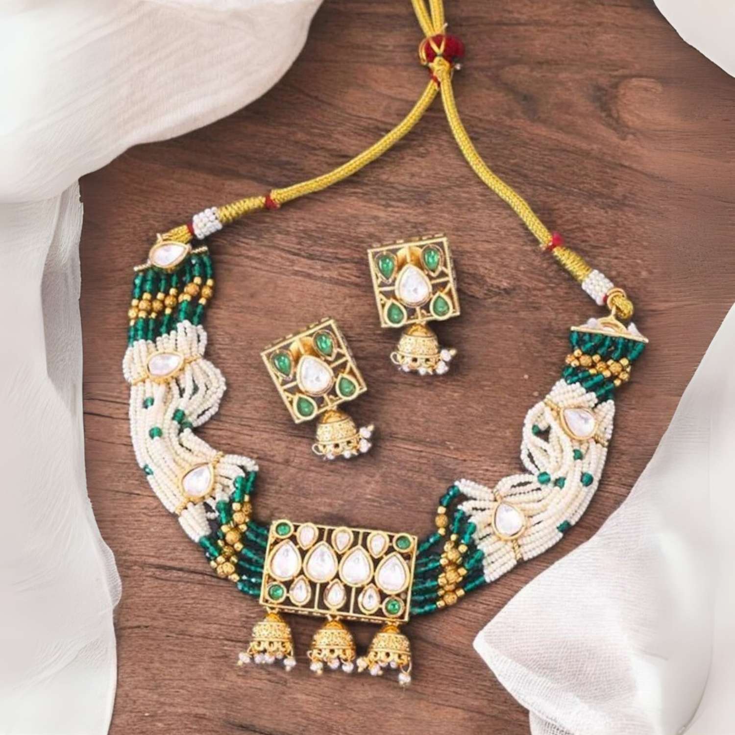 Emerald Akshara Rajwadi Set – Bling Bag