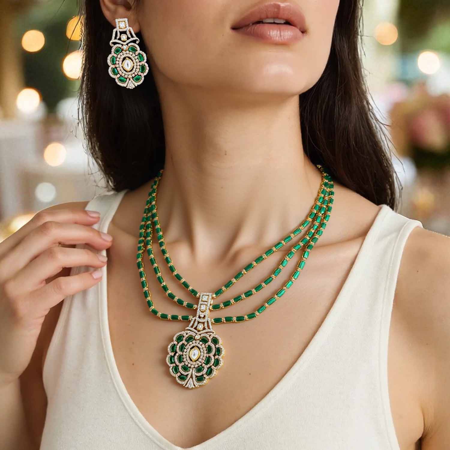 Emerald Florina Victorian Jewellery Set - New Arrival – Bling Bag