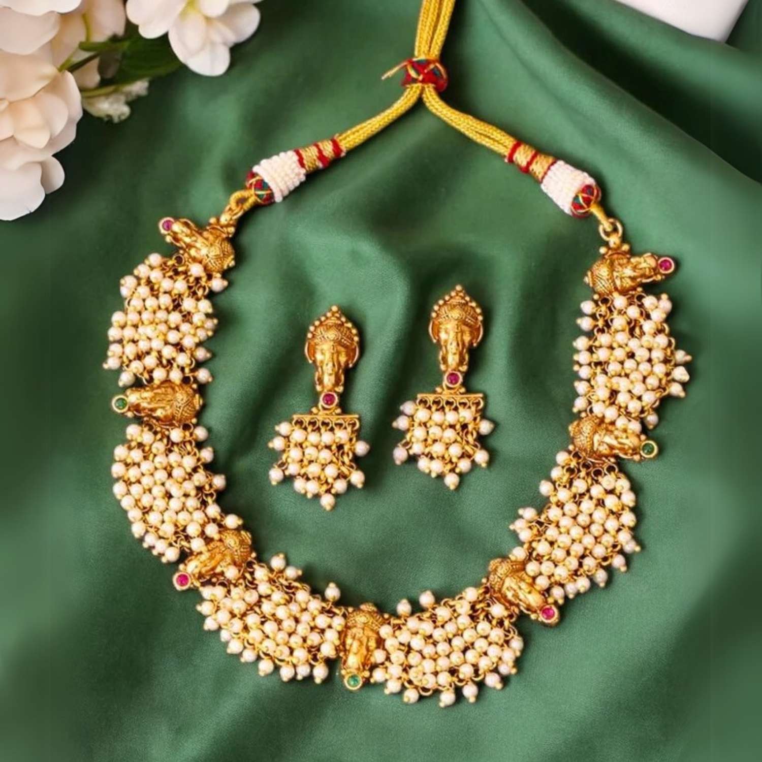 Golden Nataraj Temple Jewellery Set – Bling Bag