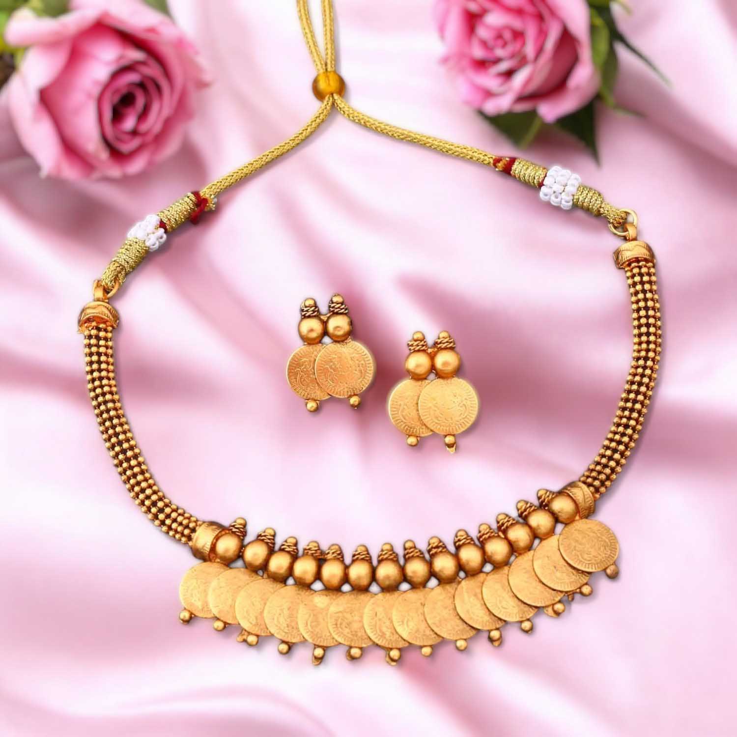 Golden Shubhada Temple Jewellery Set- New Arrival – Bling Bag