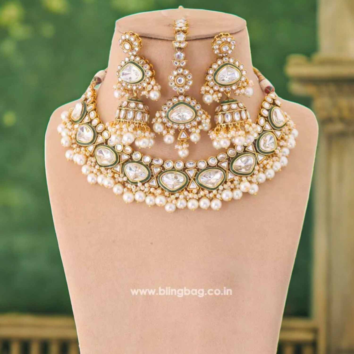 Ivory Indrani Kundan Jewellery Set – Bling Bag