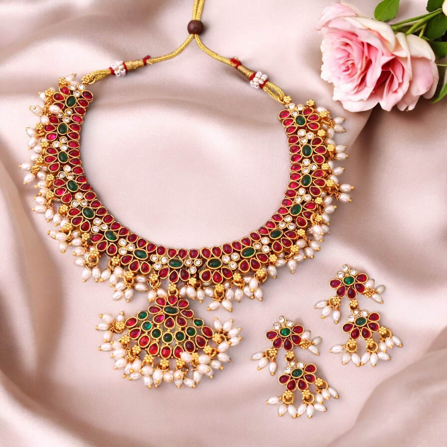 Multicolor Arati Antique Jewellery Set - New Arrival – Bling Bag