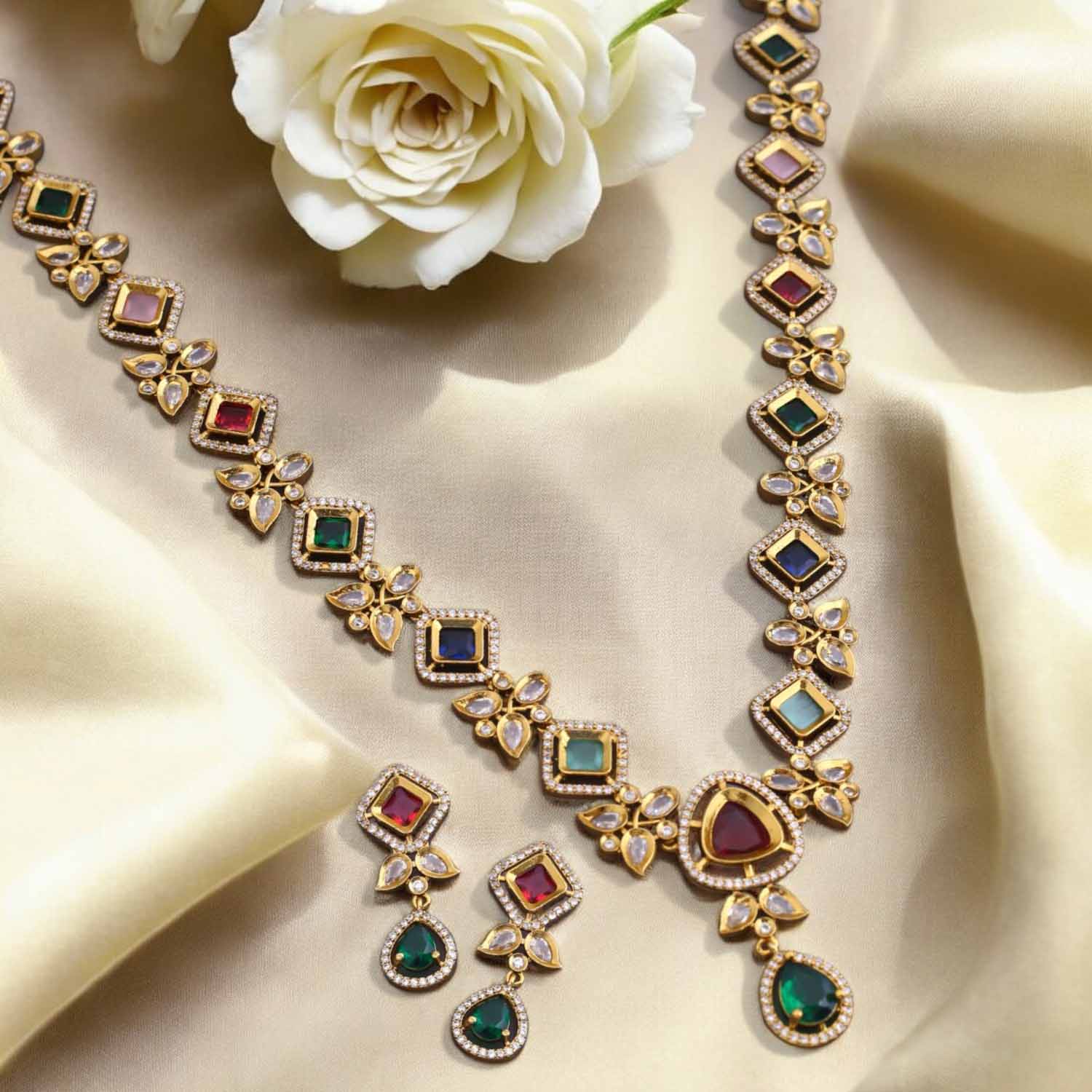 Multicolor Diar Victorian Jewellery Set- New Arrival – Bling Bag