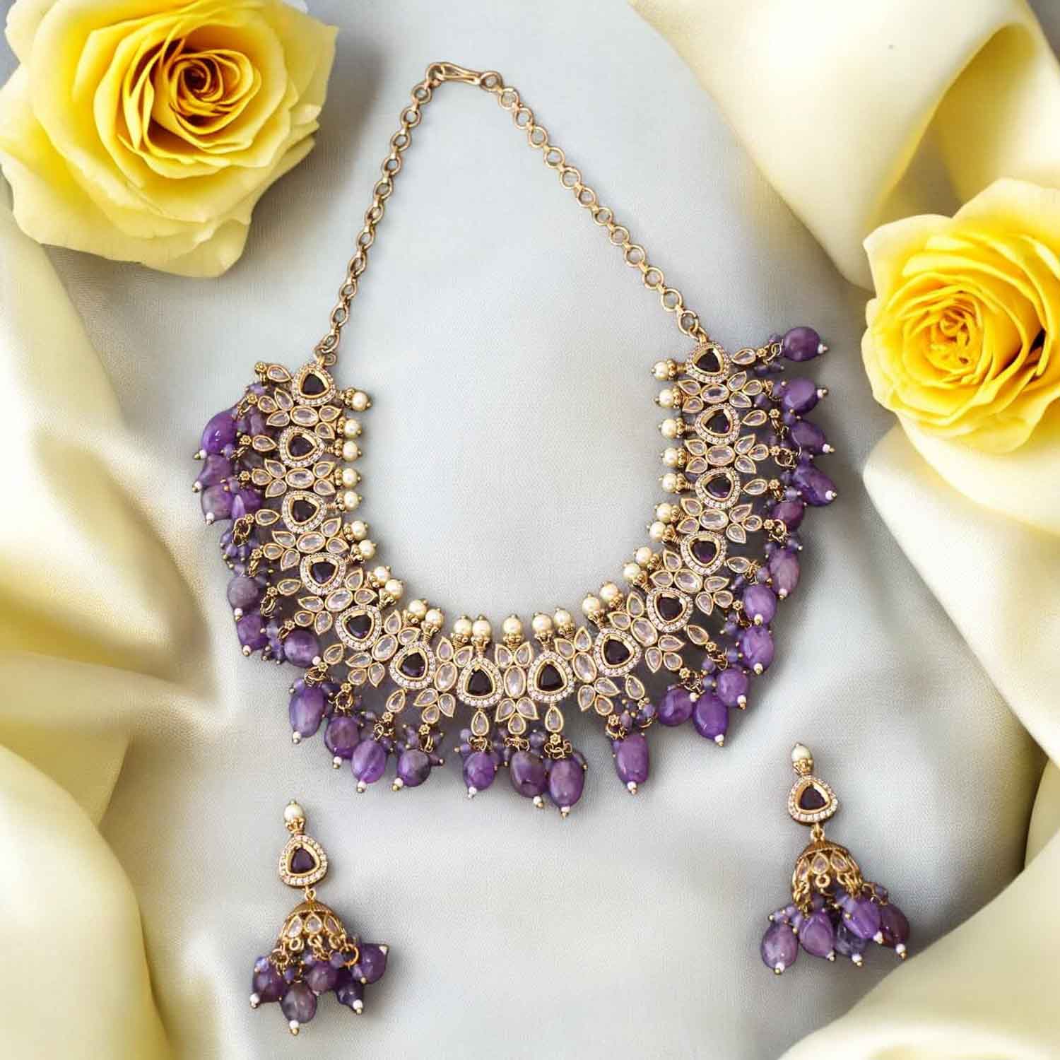 Purple Zareh Victorian Jewellery Set - New Arrival – Bling Bag